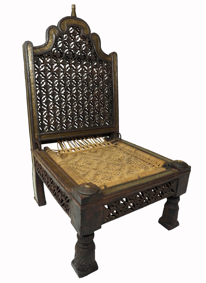 Vintage Indian Traditional Rajistan Tribal Hand-Carved Teak Pida Low ...