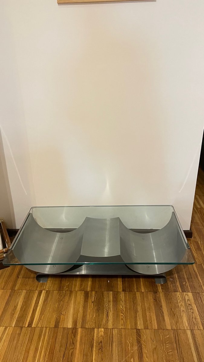 Coffee Table from Inox Industrie, 1970s for sale at Pamono
