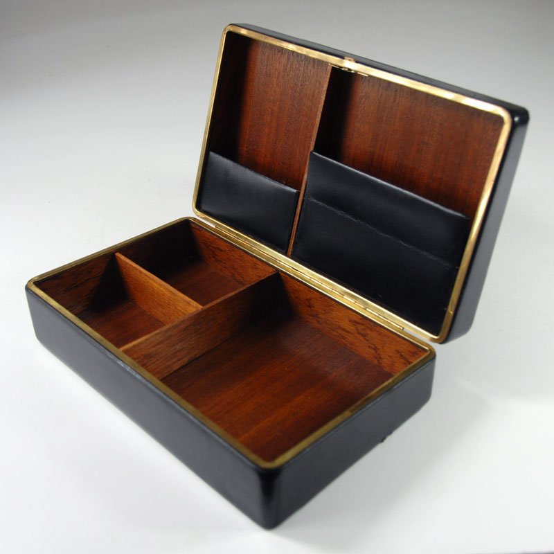 Vintage Leather Box, Belgium, 1950s. for sale at Pamono