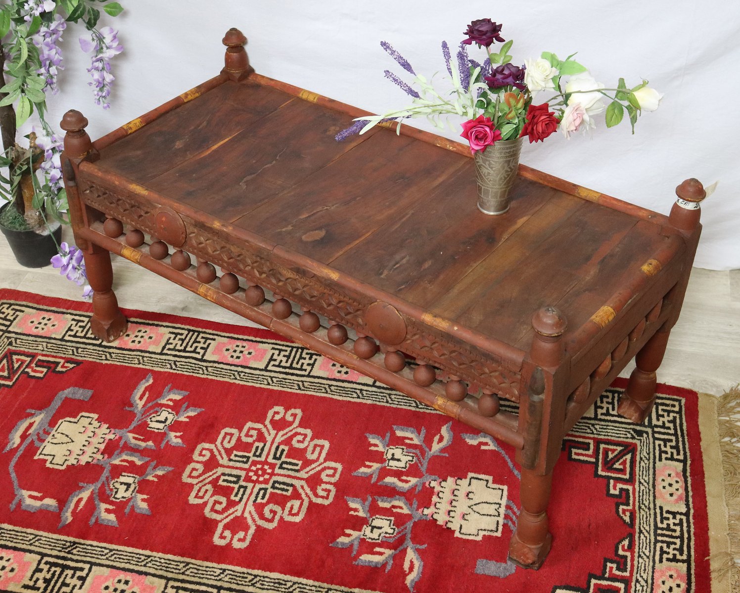 Antique Pakistanian Coffee Table in Wood, 1920s for sale at Pamono