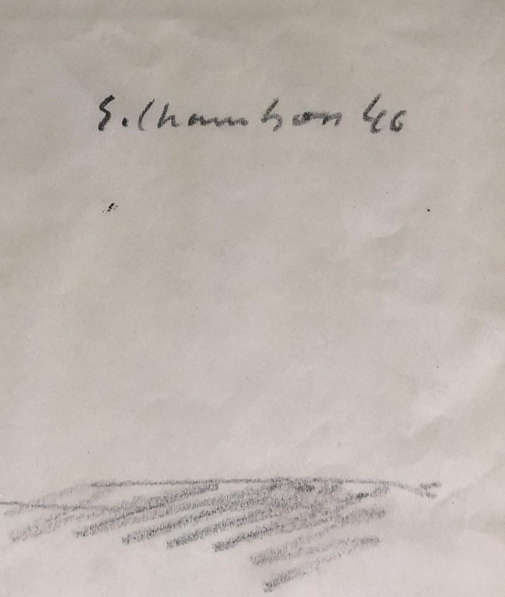 Emile-François Chambon, Petite fille pensive, 1946, Pencil on Paper for ...