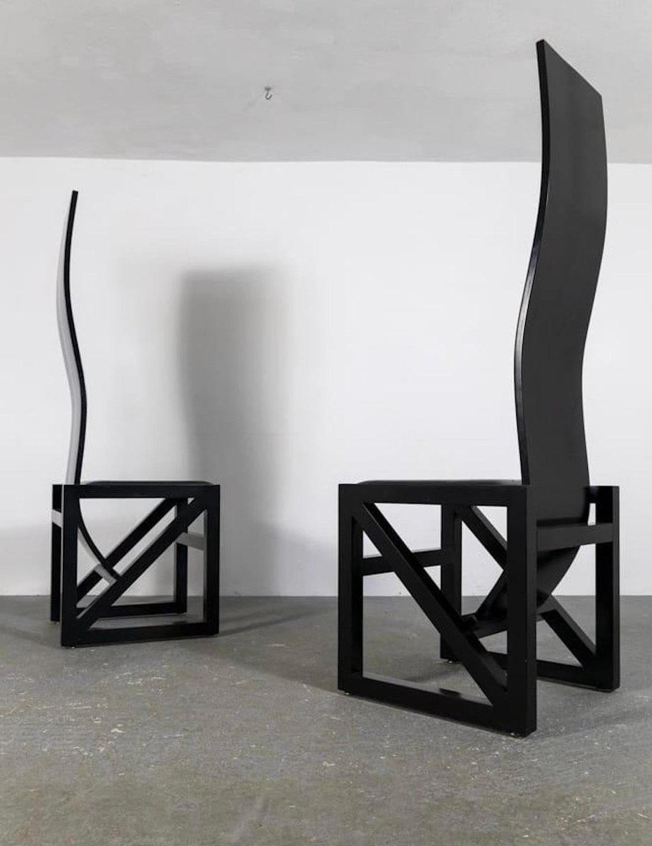 Large Mid-Century Edo Dining Chairs by Kisho Kurokawa for PPM, 1980s ...