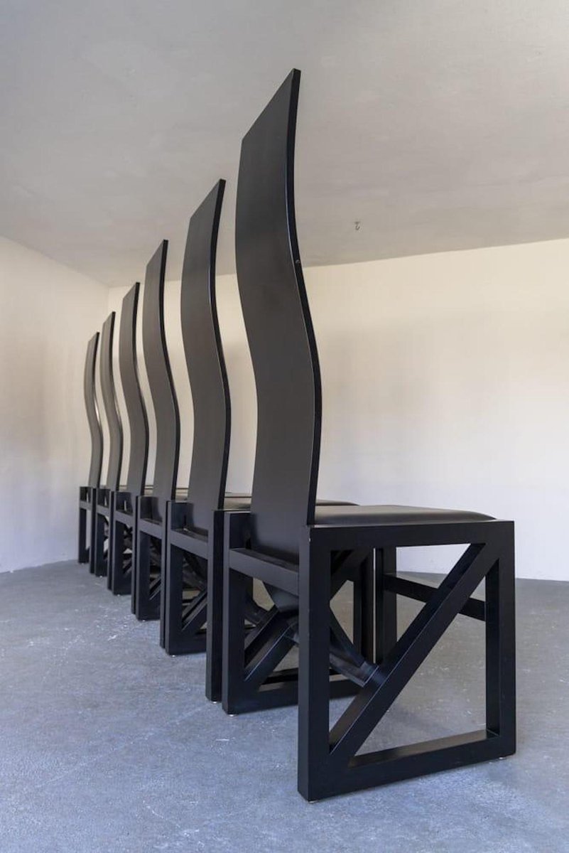 Large Mid-Century Edo Dining Chairs by Kisho Kurokawa for PPM, 1980s ...
