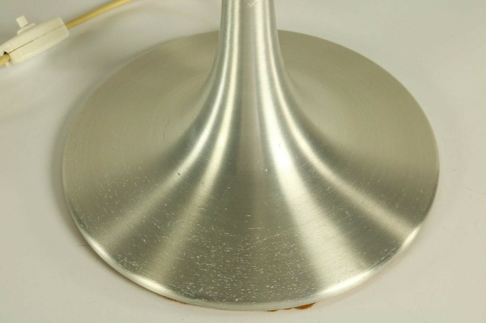 Mid-Century German Aluminum and Glass Table Lamp for sale at Pamono