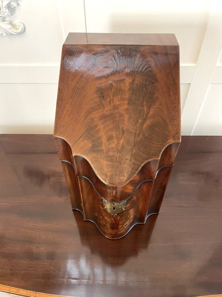 Antique George III Figured Mahogany Serpentine Shaped Storage Box ...