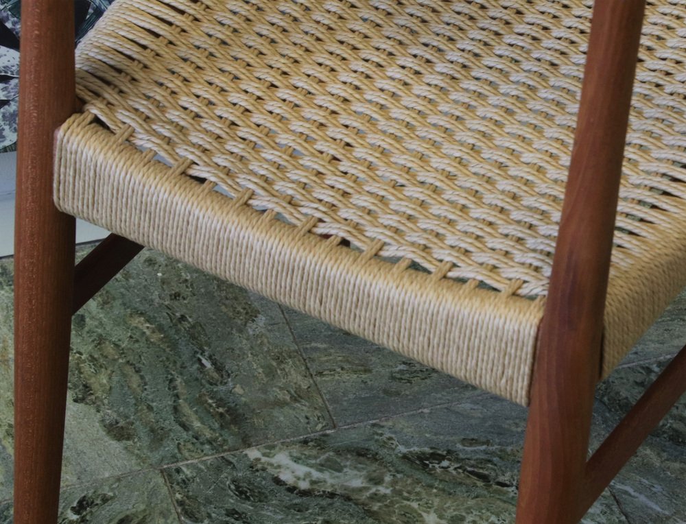 Esszimmerstühle aus Teak & Korbgeflecht von Ejnar Larsen & Aksel Bender ...