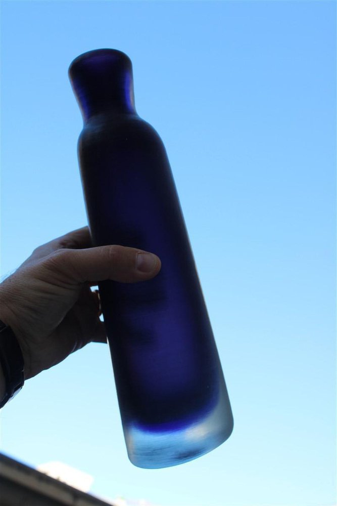 Inciso Series Blue Triangular Bottle by Paolo Venini, 1950 for sale at ...