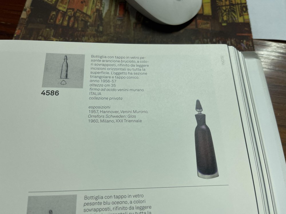 Inciso Series Blue Triangular Bottle by Paolo Venini, 1950 for sale at ...