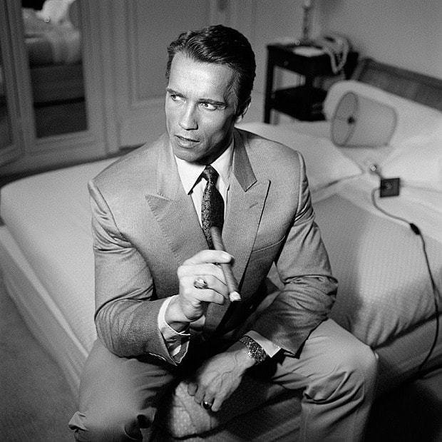 John Stoddart, Arnold Schwarzenegger with Cigar, Silver Gelatin Print ...