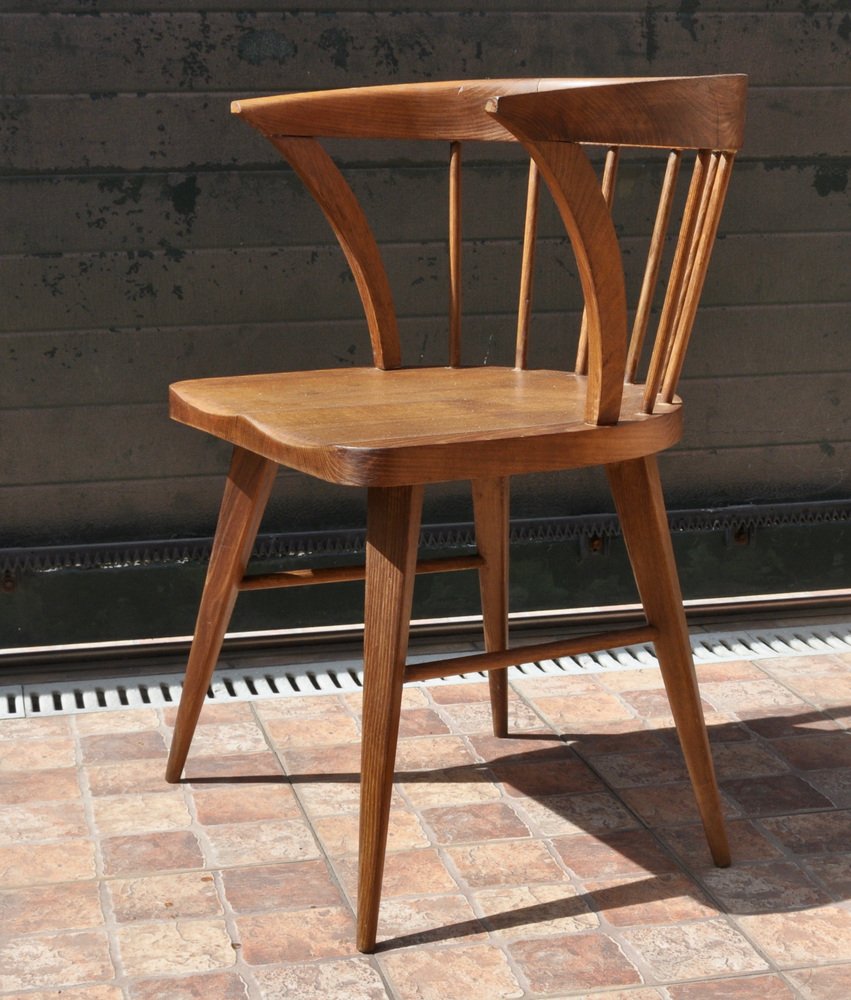 Brown Wood Chair, 1960s for sale at Pamono