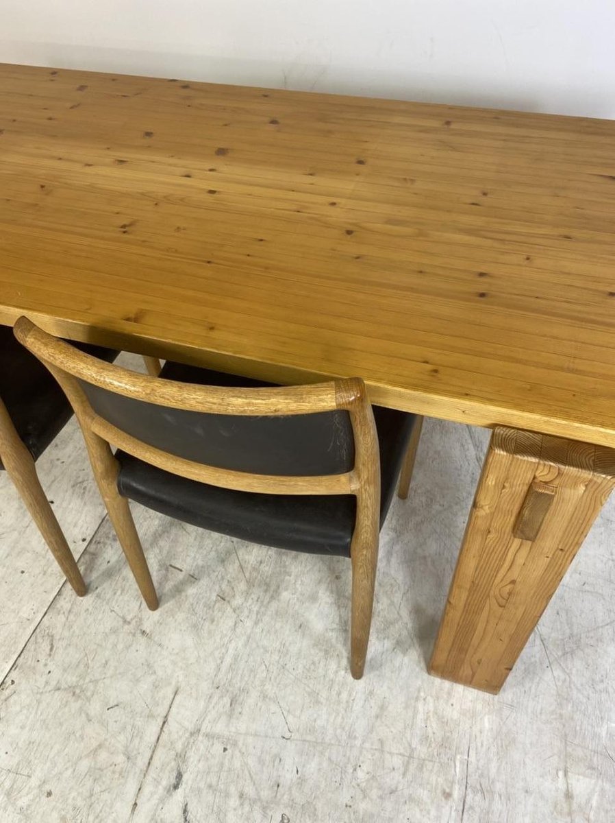 Mid-Century Scandinavian Modernist Pine Rectangular Dining Table, 1960s ...