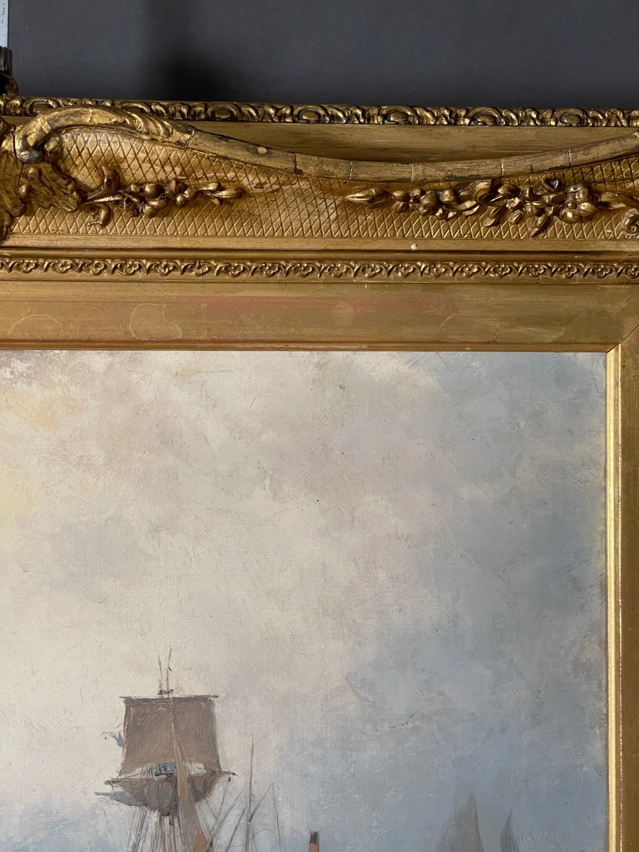 Warren Sheppard, Landscape with Sailboat, 19th Century, Oil on Canvas ...