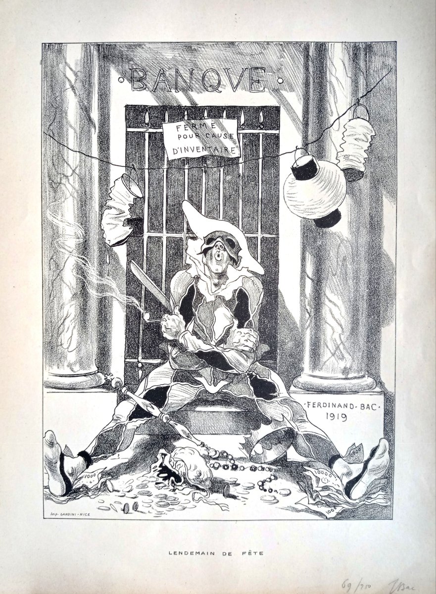 Ferdinand Bac, Lendemain de la Fête/Praise of Foly, Lithograph, 1919 ...