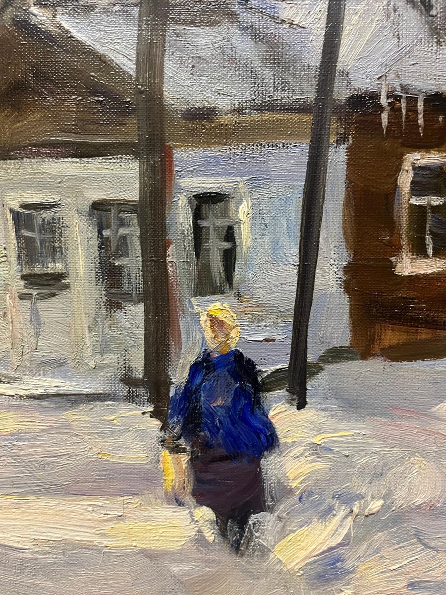 Boris Lavrenko, Red House in the Woods, 1984, Ölgemälde bei Pamono kaufen