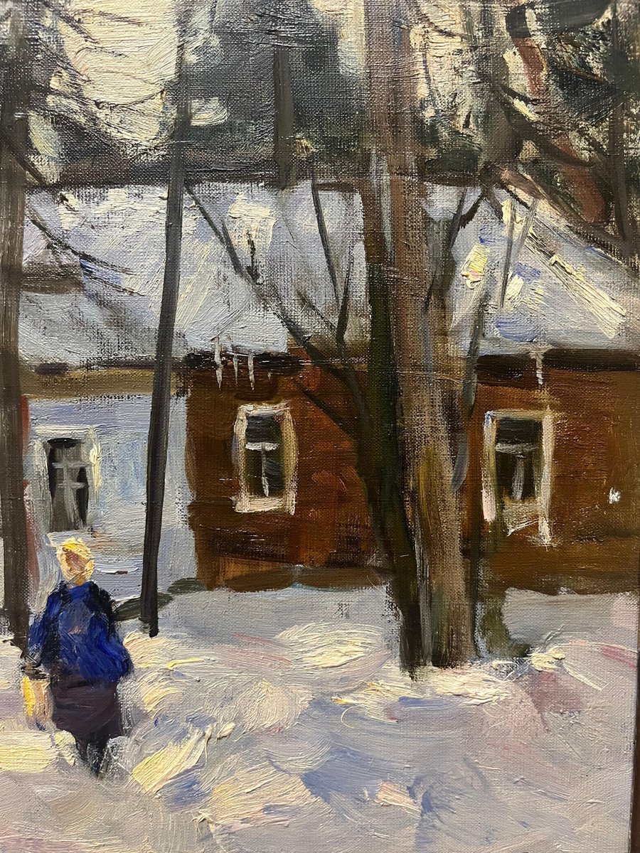 Boris Lavrenko, Red House in the Woods, 1984, Ölgemälde bei Pamono kaufen