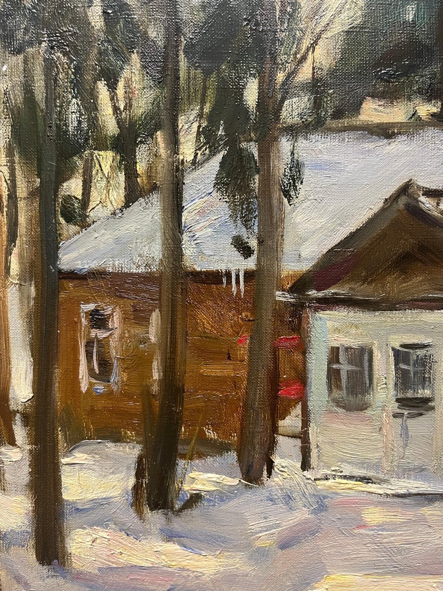 Boris Lavrenko, Red House in the Woods, 1984, Ölgemälde bei Pamono kaufen