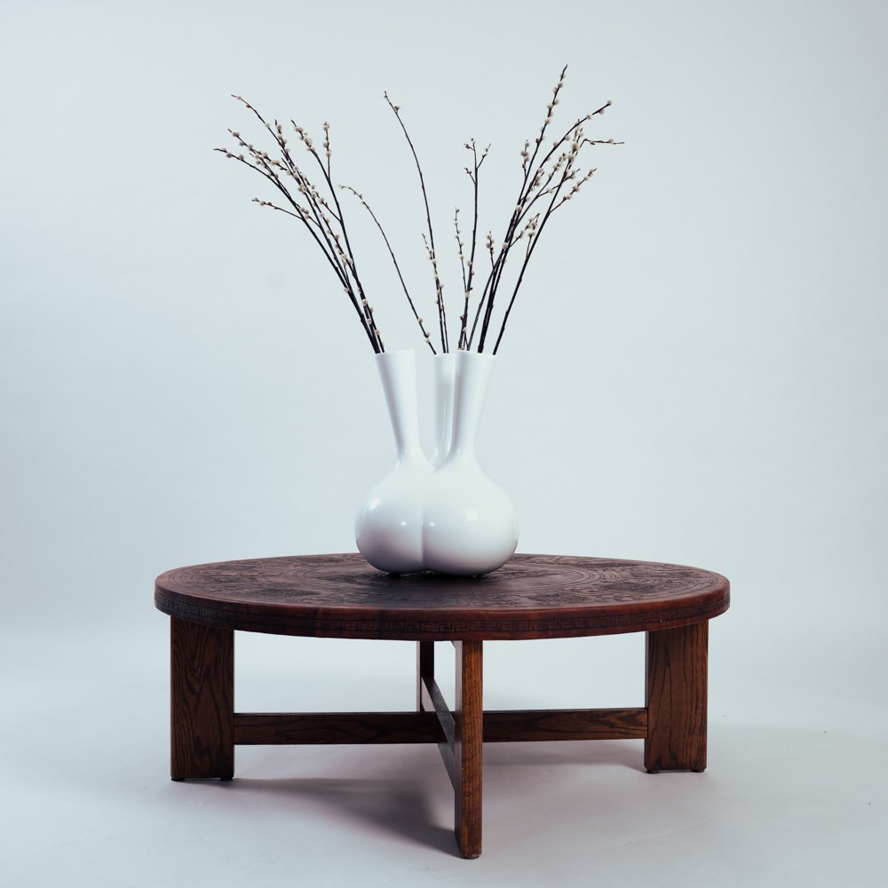 Vintage Leather Inca Coffee Table by Angel Pazmino for Muebles De ...