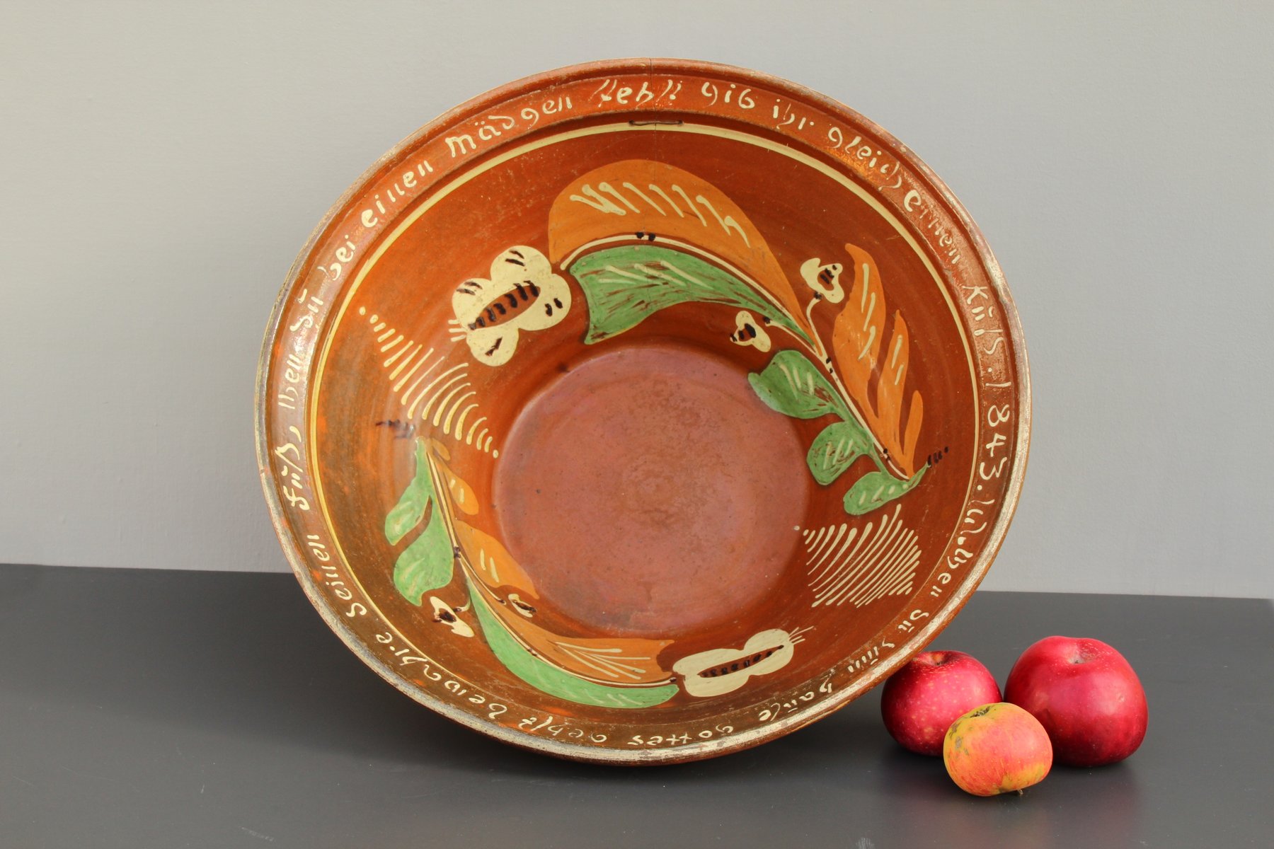Large Antique Ceramic Bowl from Wettelsheim, 1843 for sale at Pamono
