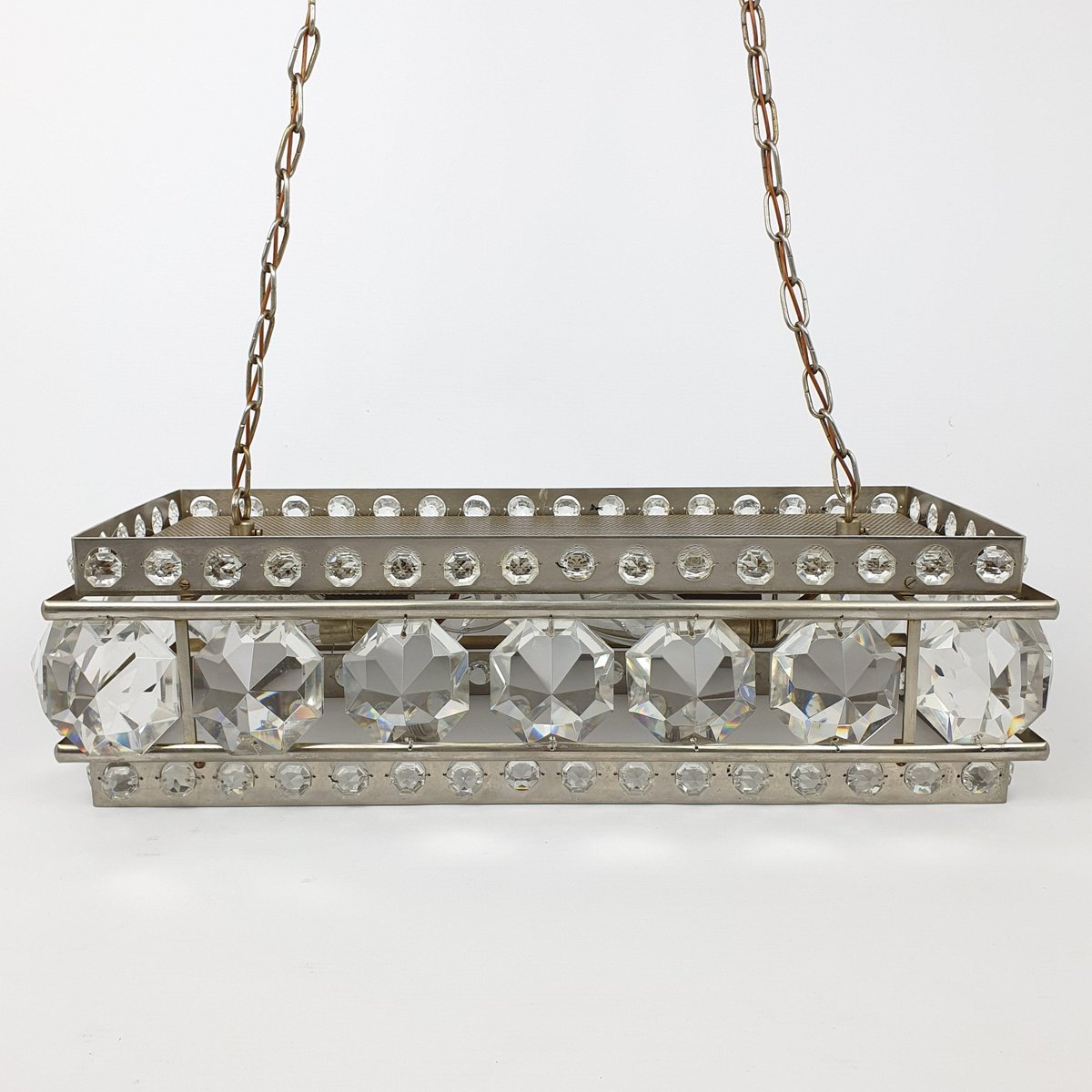 Mid-Century Swedish Crystal Glass Chandelier, 1960s for sale at Pamono