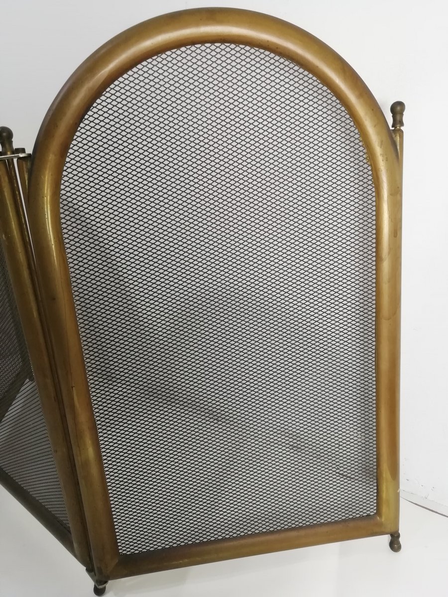 Vintage Fireplace Accessories in Brass, 1960s, Set of 8 for sale at Pamono