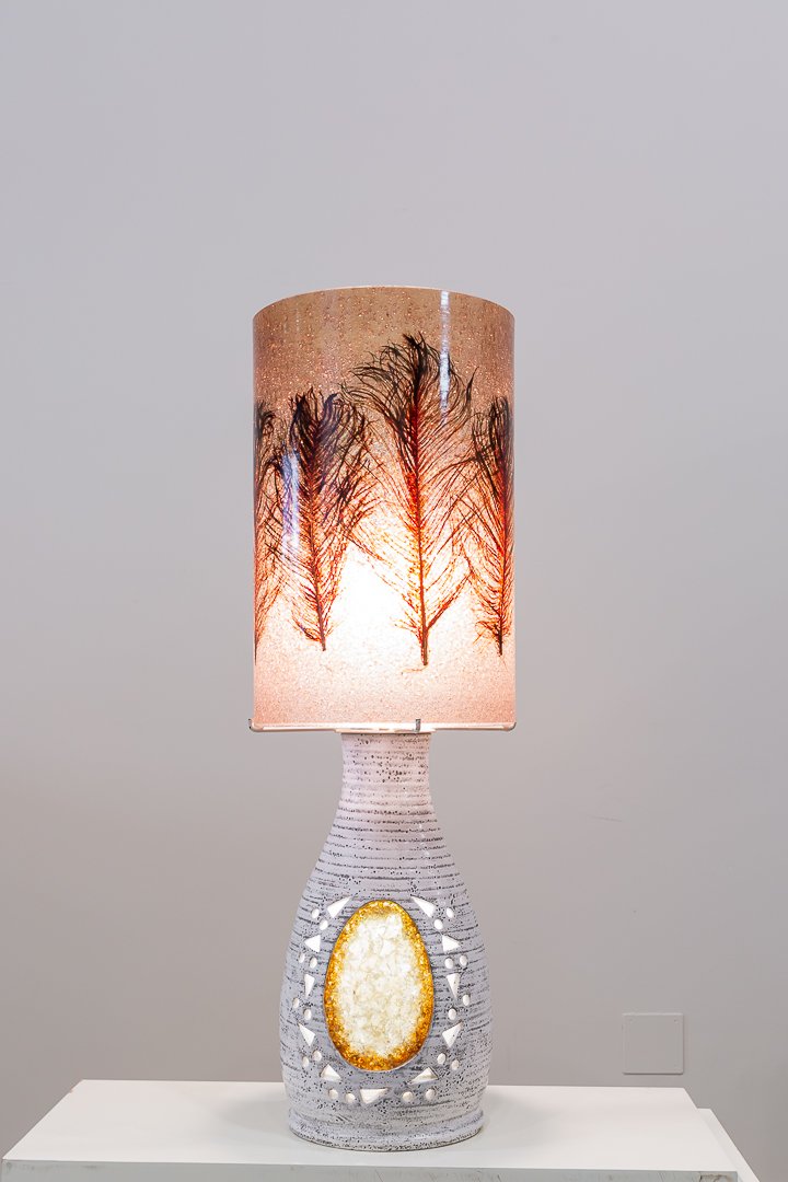 Resin Ceramic Desktop Lamp, France, 1950s for sale at Pamono