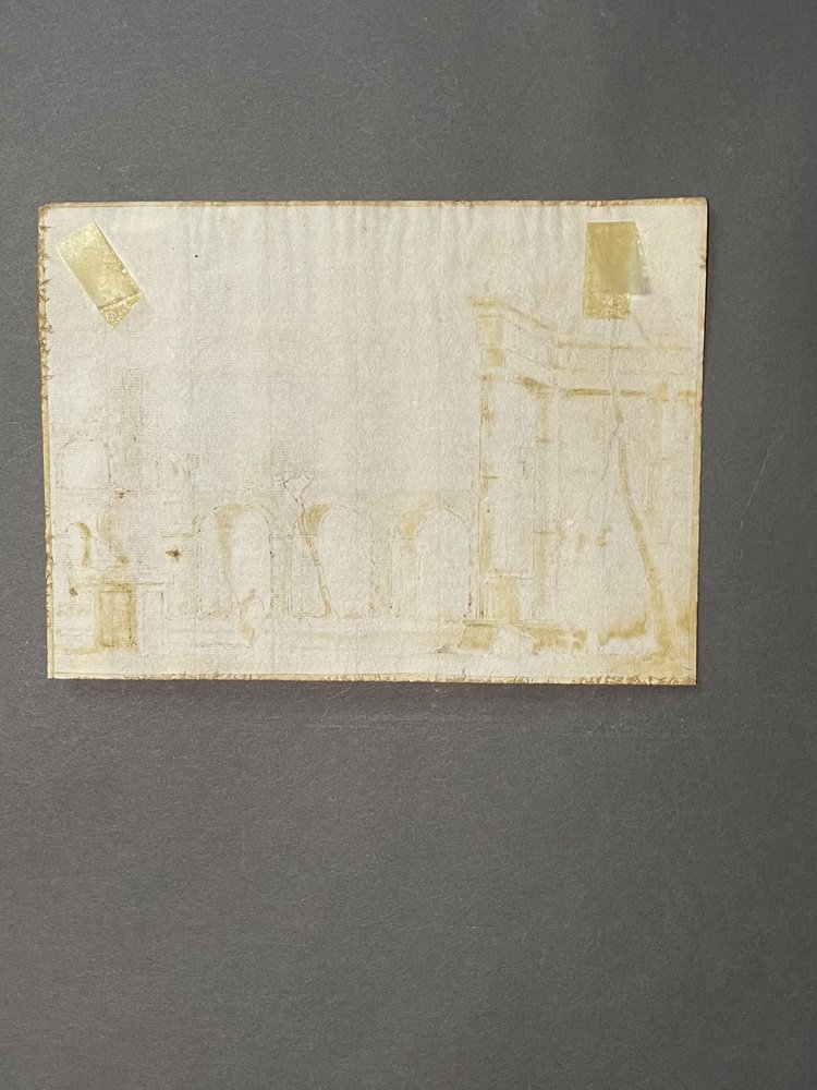 Venetian School Artist, Landscape with Ruins, 1700s, China Ink Drawing ...