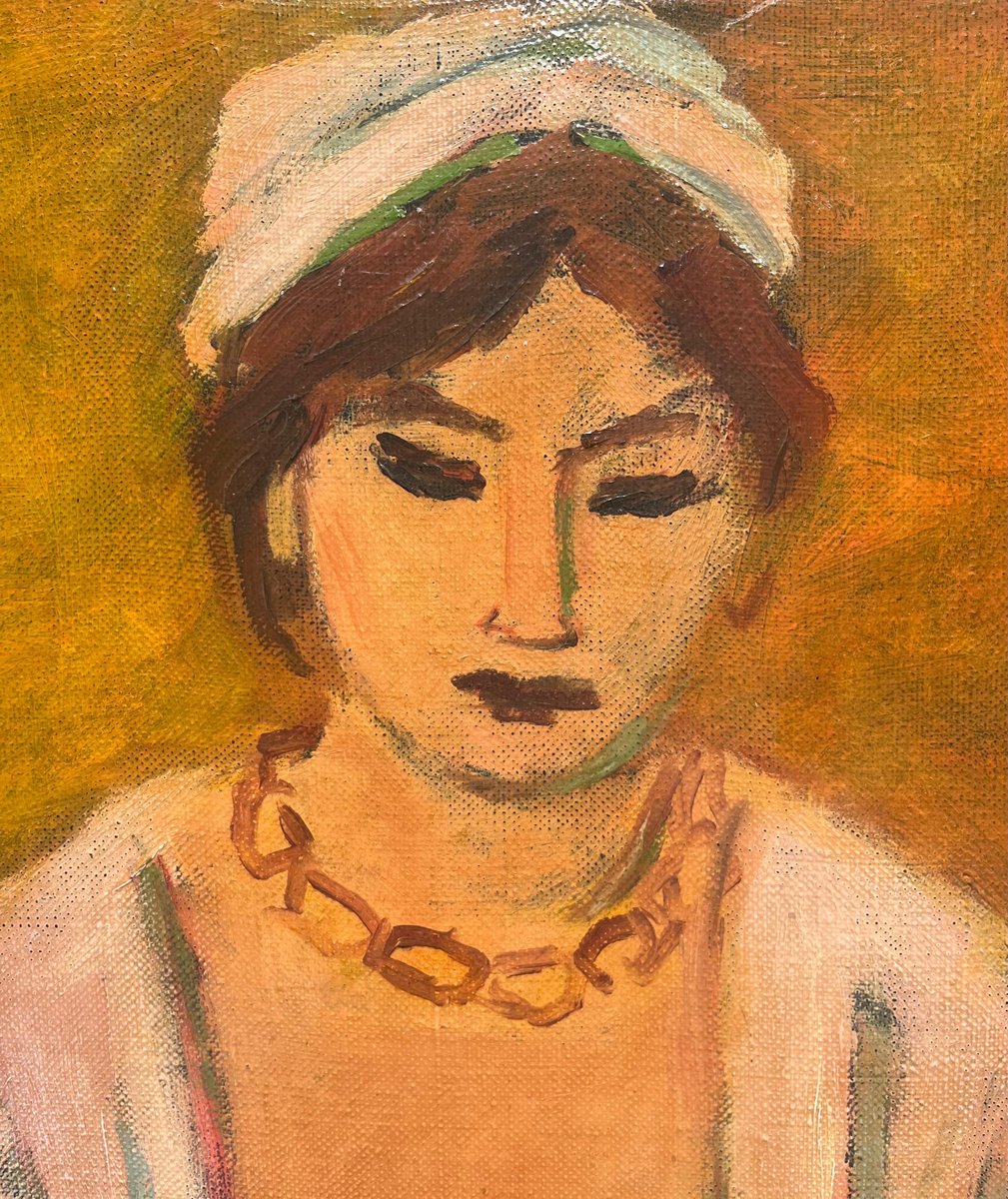 Giulio da Milano, Yellow Odalisque, 1937, Oil Painting for sale at Pamono