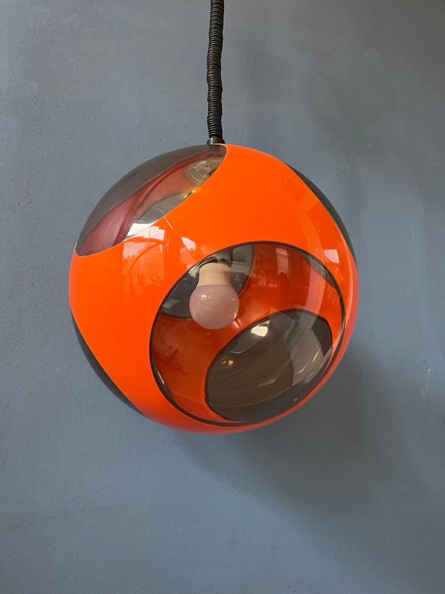 Mid-Century Space Age Orange Bug Eye Pendant Lamp by Luigi Colani ...