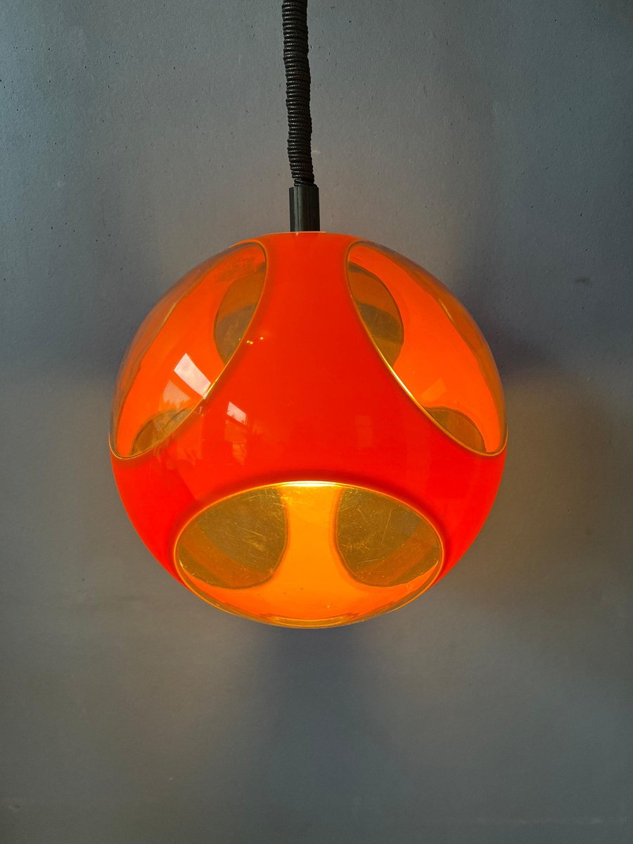 Mid-Century Space Age Orange Bug Eye Pendant Lamp by Luigi Colani ...