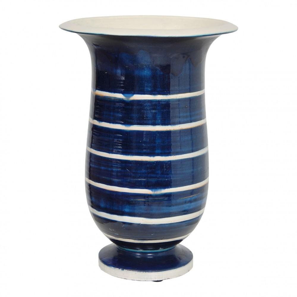 Bodenvase mit Blau und Beige Glasur von Herman Kähler bei Pamono kaufen