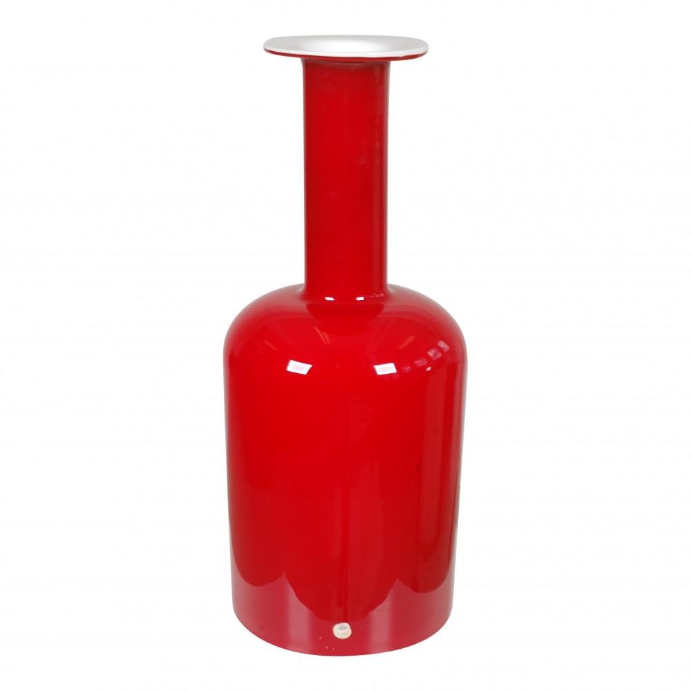 Red Glass Vase from Otto Brauer Holmegaard for sale at Pamono