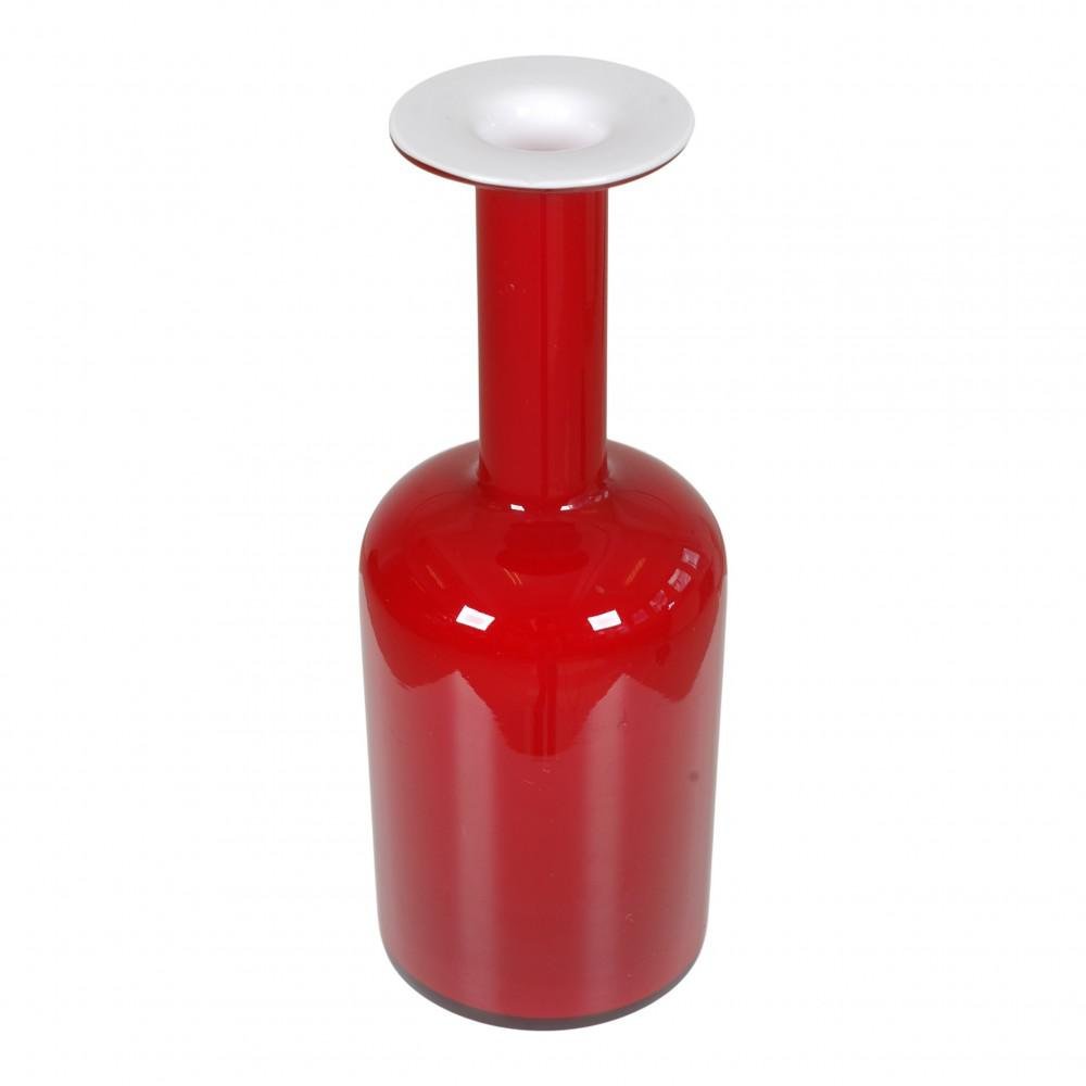Dark Red Glass Vase from Otto Brauer Holmegaard for sale at Pamono