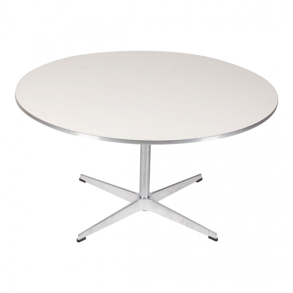 White Laminate and Metal Border Coffee Table by Arne Jacobsen for Fritz ...