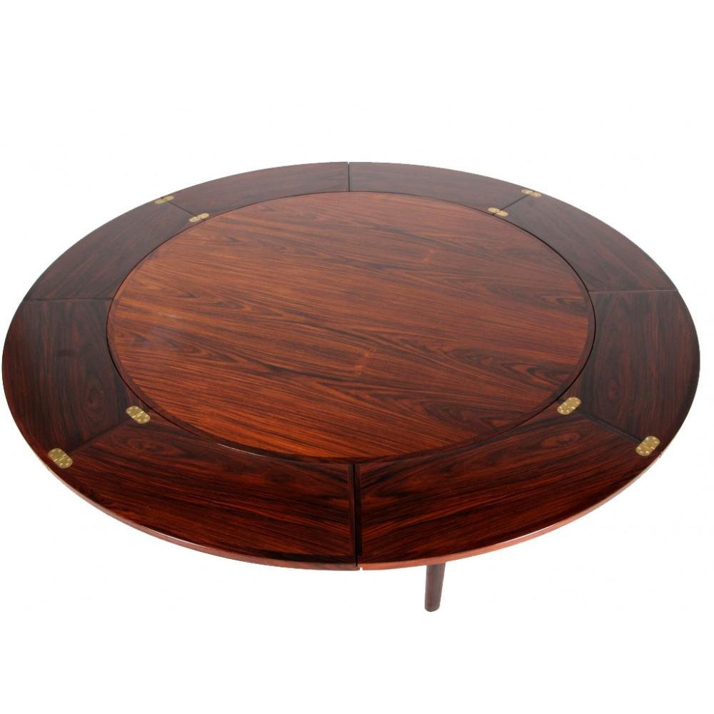 Circular Flip-Flap Dining Table in Rosewood from Dyrlund for sale at Pamono
