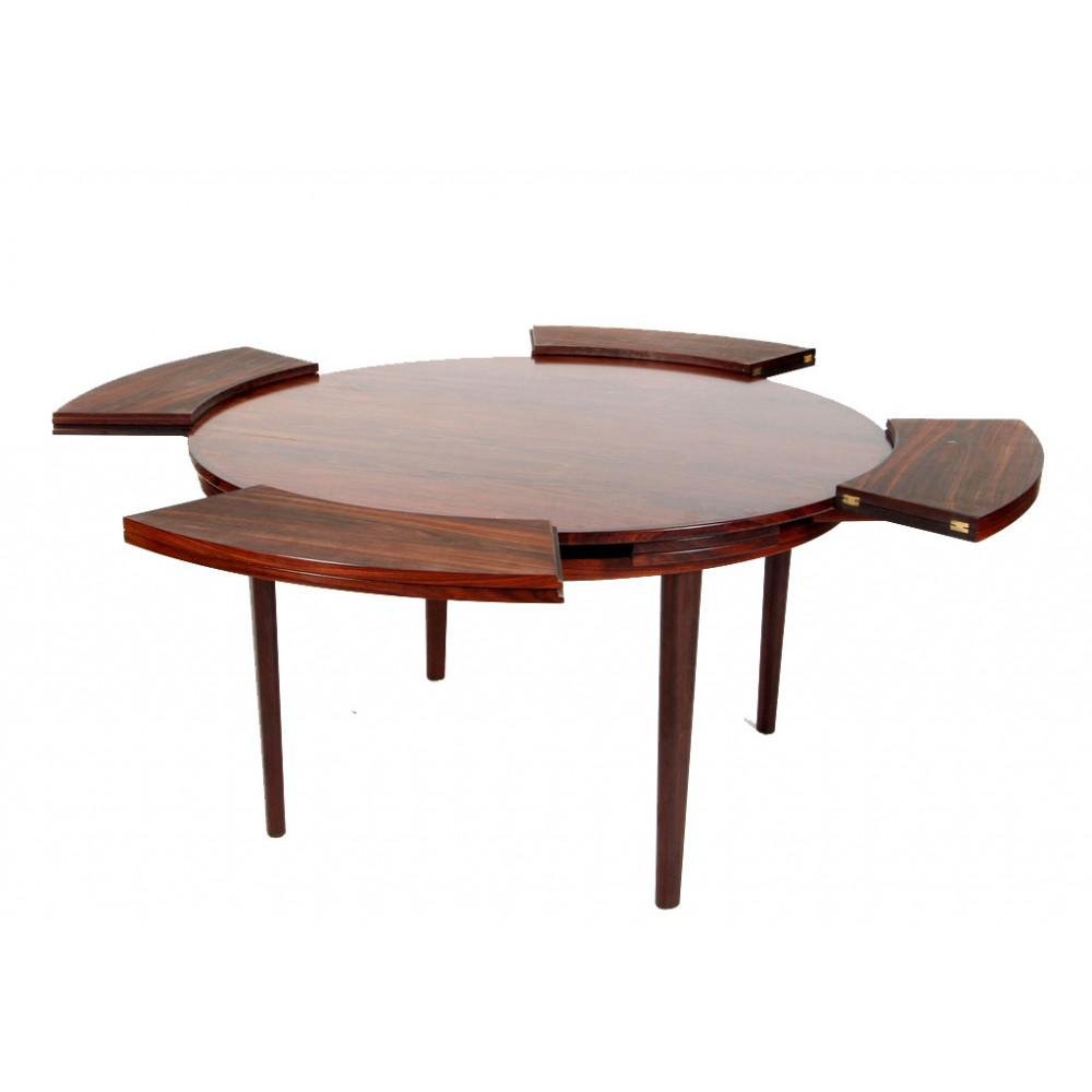 Circular Flip-Flap Dining Table in Rosewood from Dyrlund for sale at Pamono