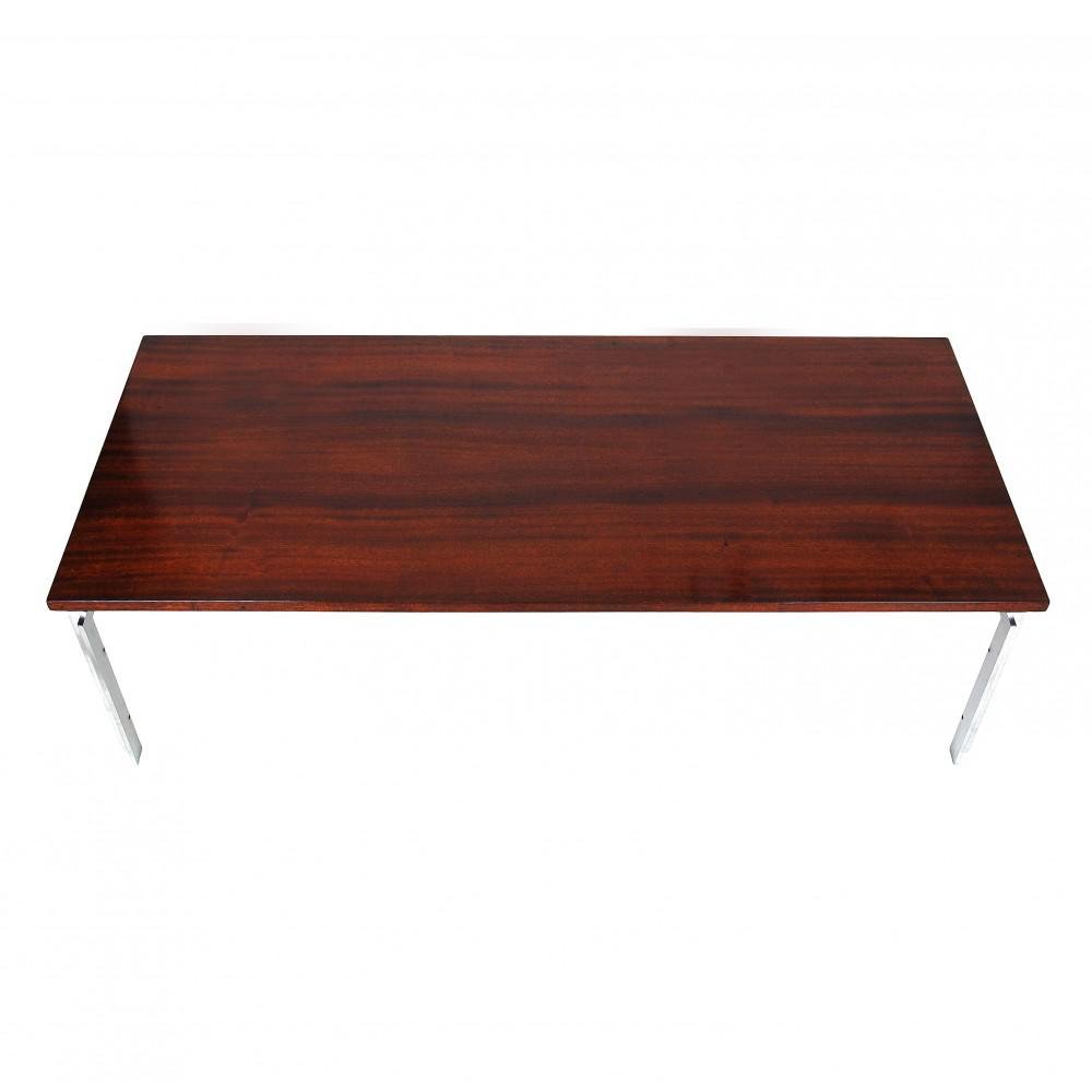PK-57 Rectangular Coffee Table in Mahogany and Steel by Poul Kjærholm ...