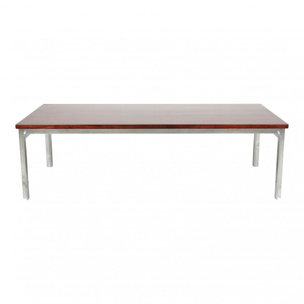 PK-57 Rectangular Coffee Table in Mahogany and Steel by Poul Kjærholm ...