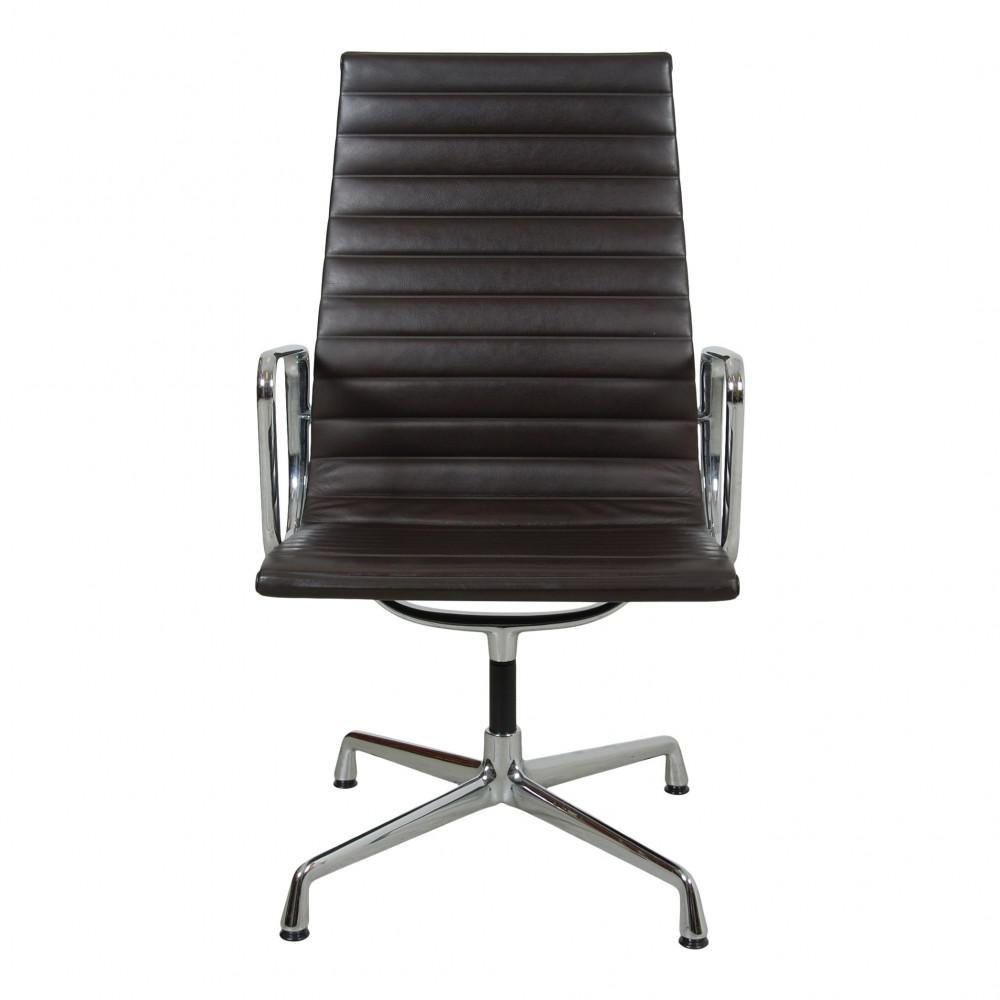 Dark Brown Leather EA-109 Chair by Charles Eames for Vitra, 2000s for sale at Pamono