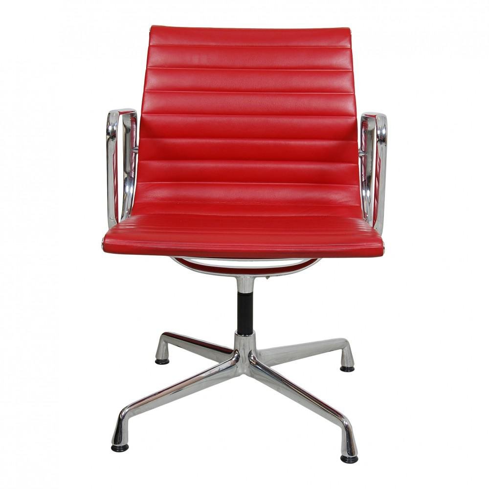 Red Leather EA-108 Chair by Charles Eames for Vitra, 2000s for sale at ...