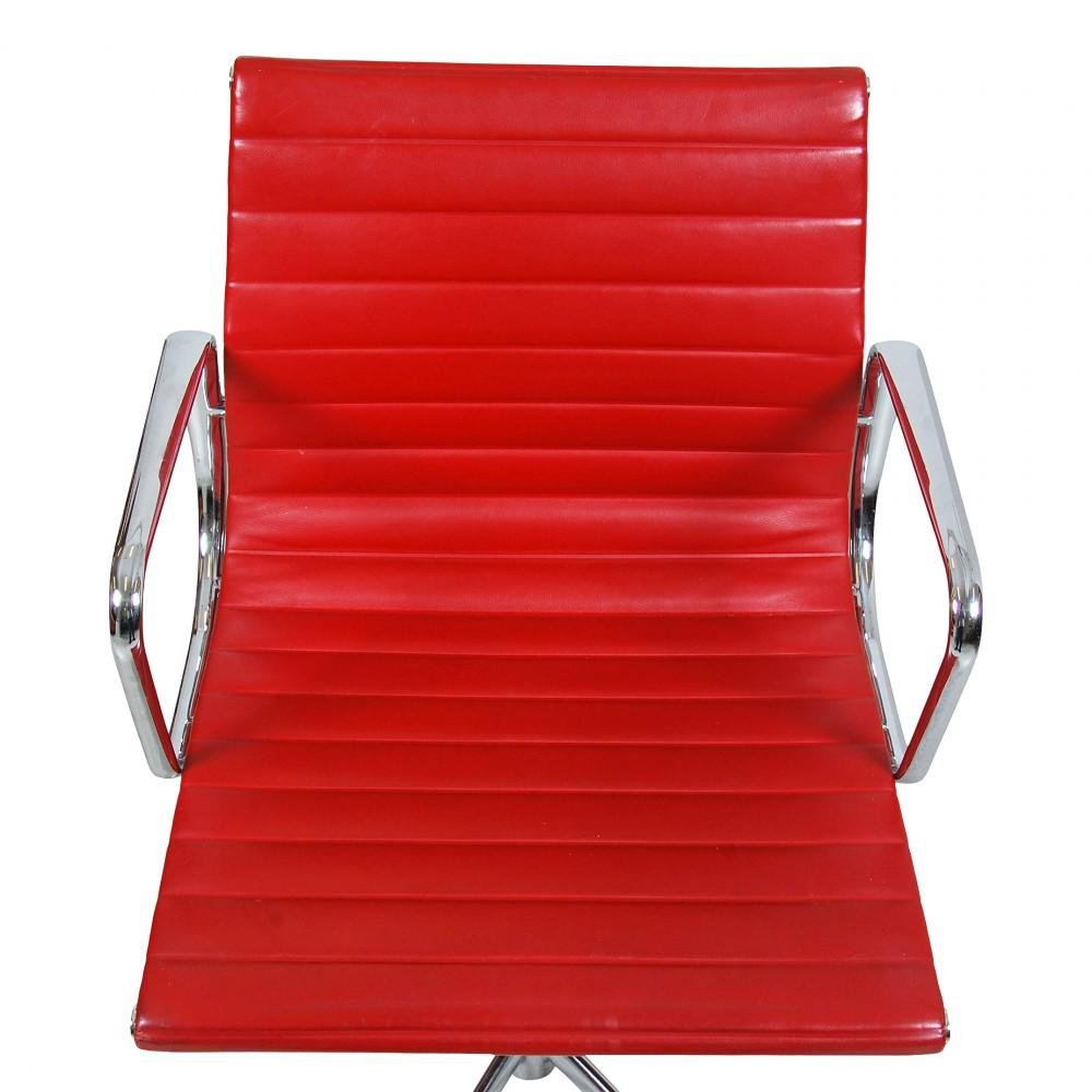 Red Leather with Tilt and Return Rotation EA-108 Chair by Charles Eames ...
