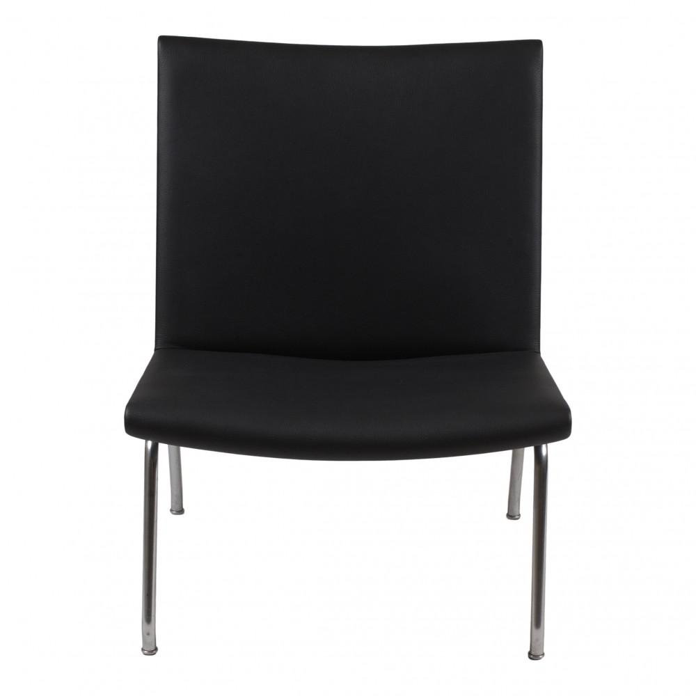 Black Bison Leather Ch401 Airport Chair by Hans J. Wegner for Carl ...