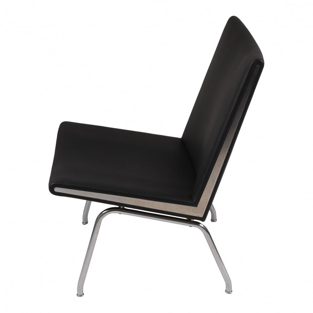 Black Bison Leather Ch401 Airport Chair by Hans J. Wegner for Carl ...