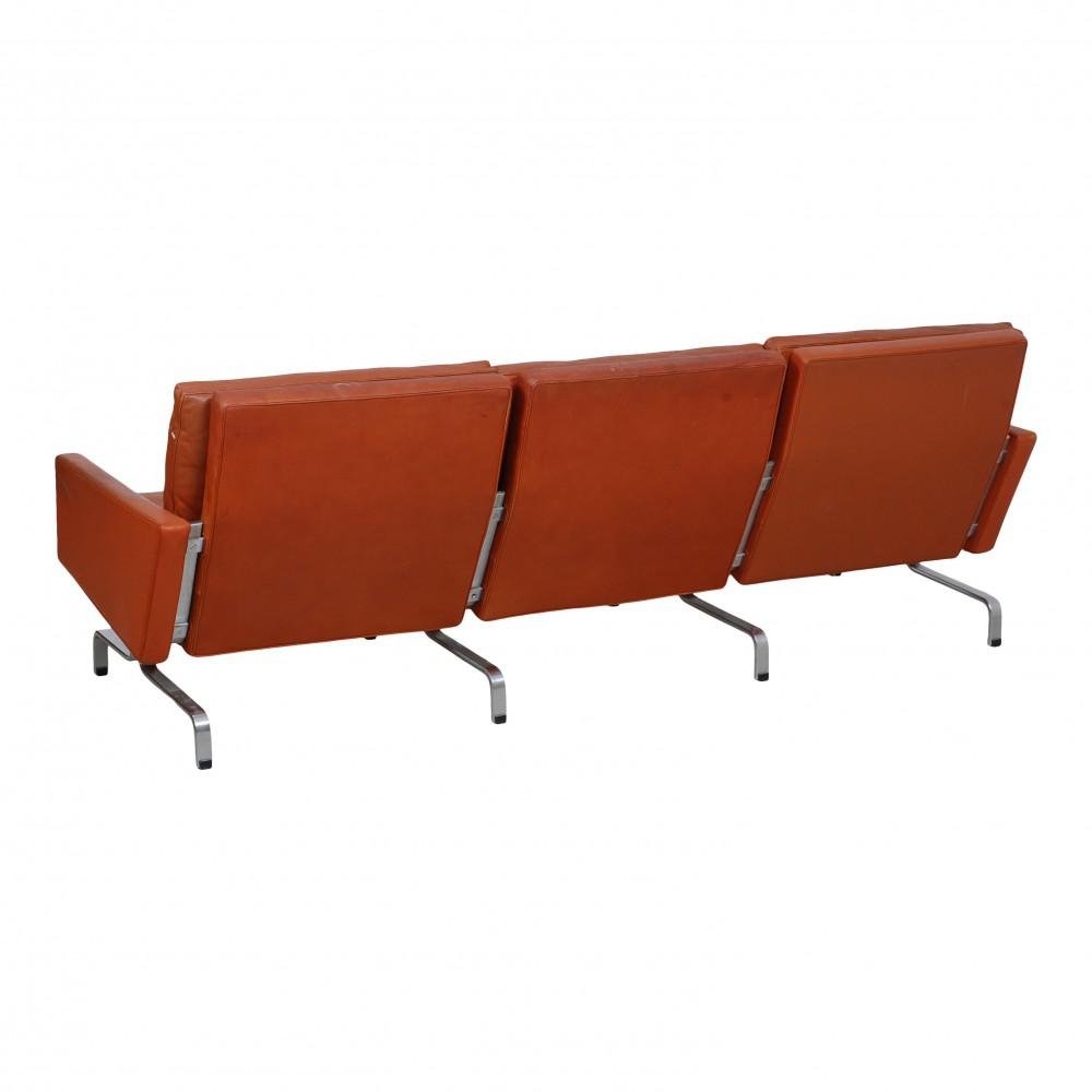 PK-31/3 Sofa in Patinated Cognac Leather by Poul Kjærholm for Kold ...