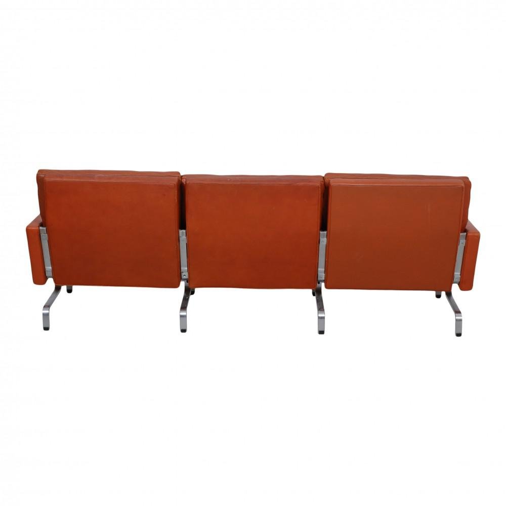 PK-31/3 Sofa in Patinated Cognac Leather by Poul Kjærholm for Kold ...
