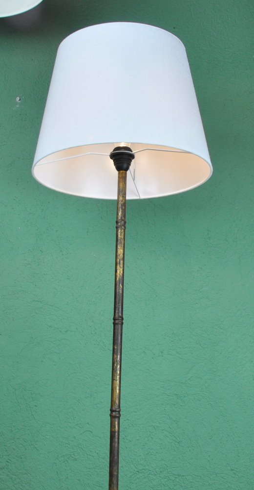 Bamboo Metallic Foot Lamp, 1950s for sale at Pamono