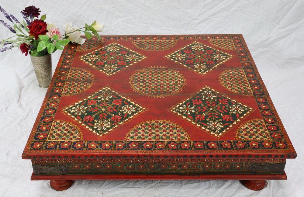 Vintage Hand-Painted Low Coffee Table, Afghanistan, 1970s for sale at ...