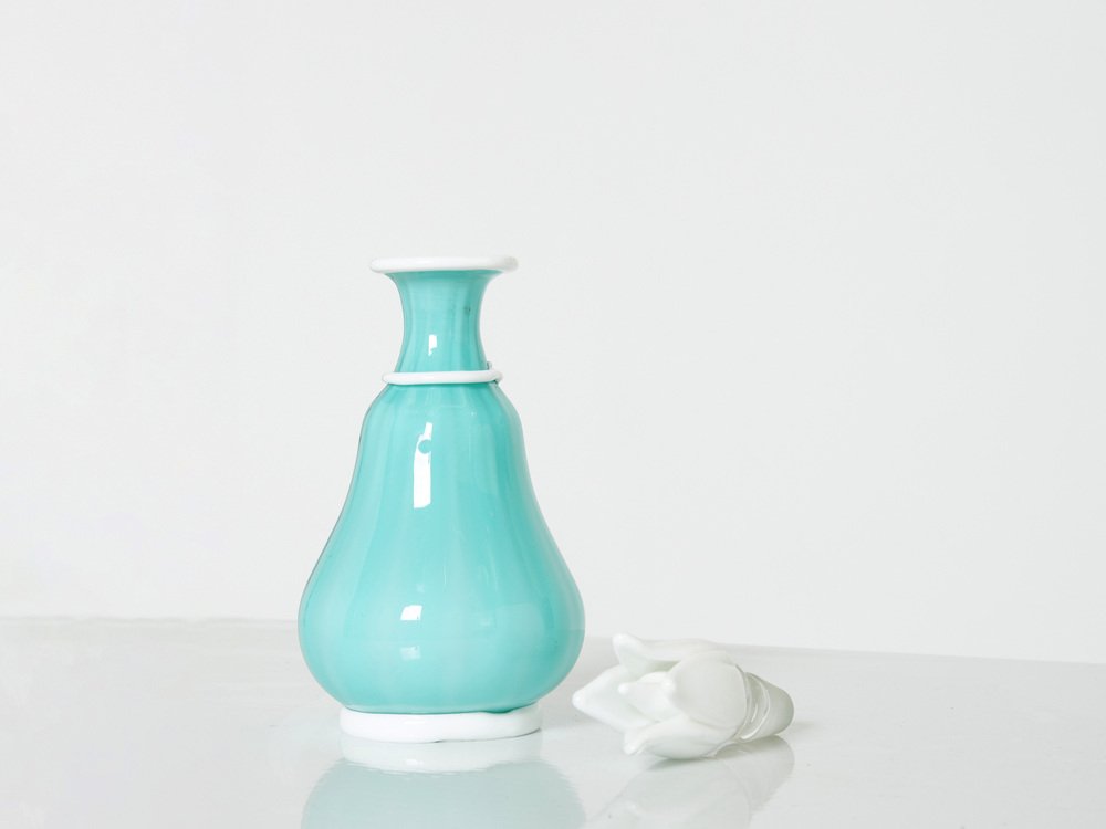 Turquoise Opal Glass Bottle Flacone with Stopper from Barovier & Toso ...