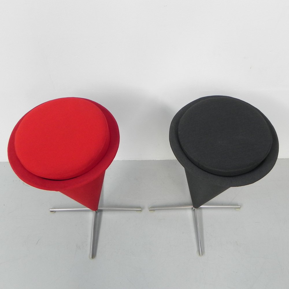 Cone Hocker von Verner Panton für Plus-Linje, 1960er, 2er Set bei Pamono kaufen