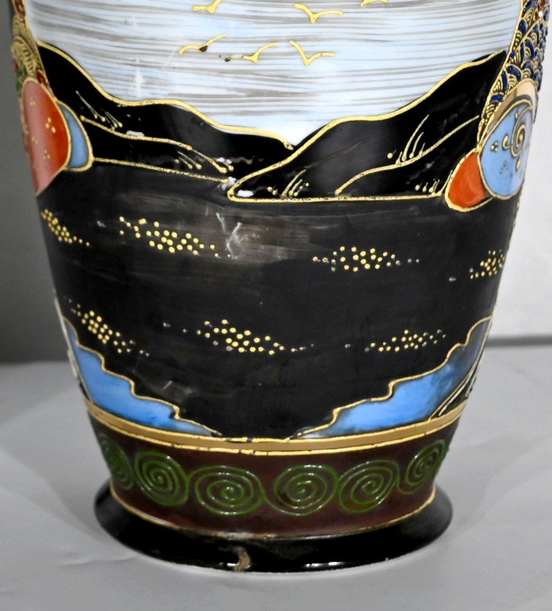 Early 20th Century Japan Porcelain Satsuma Vases, 1890s, Set of 2 for ...