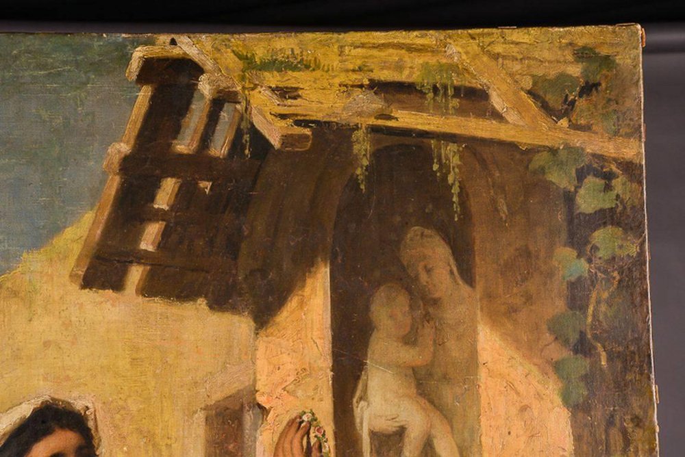 Italian Artist, Neapolitan Woman with Child, 19th Century, Canvas ...